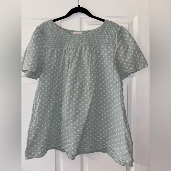 Ott | Tops | Womens Seafoam Green With White Polka Dots | Poshmark
